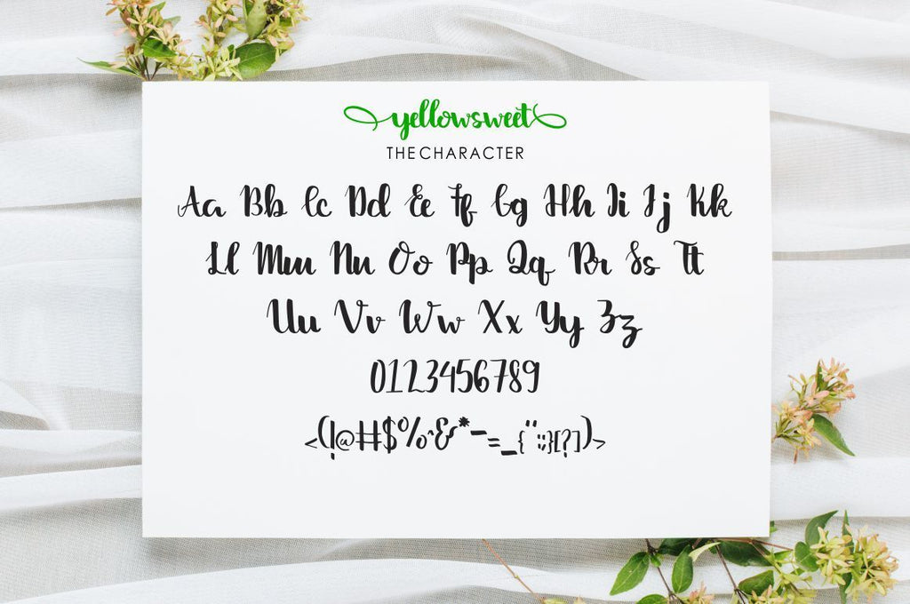 Yellow Sweet Handwritten Font - So Fontsy
