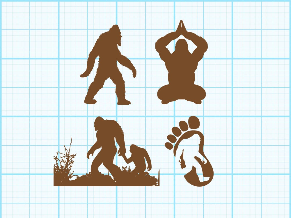 Yeti walk Silhouette Svg - So Fontsy
