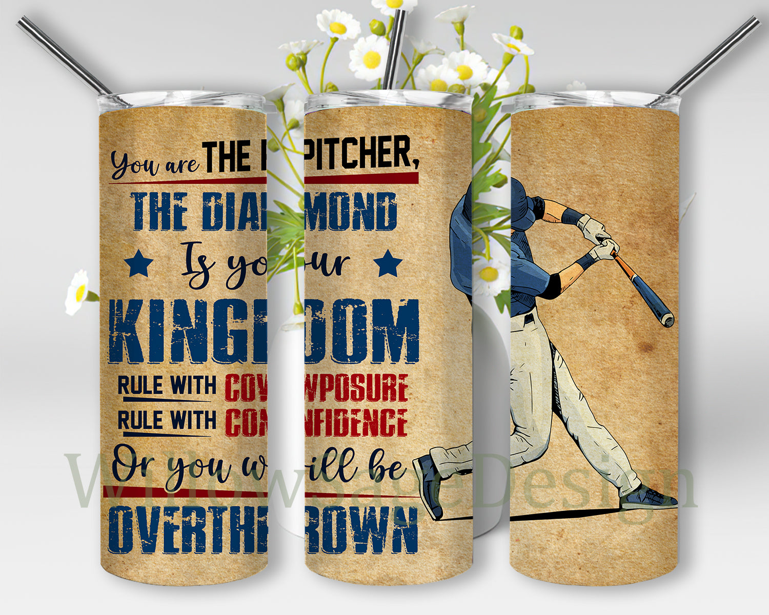 You Are The Pitcher Design Tumbler Png, Baseball Player 20oz Skinny ...
