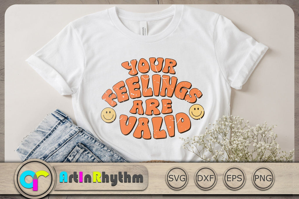 Your feelings are valid Svg, Retro Groovy Svg, Retro Svg, Mental Health ...