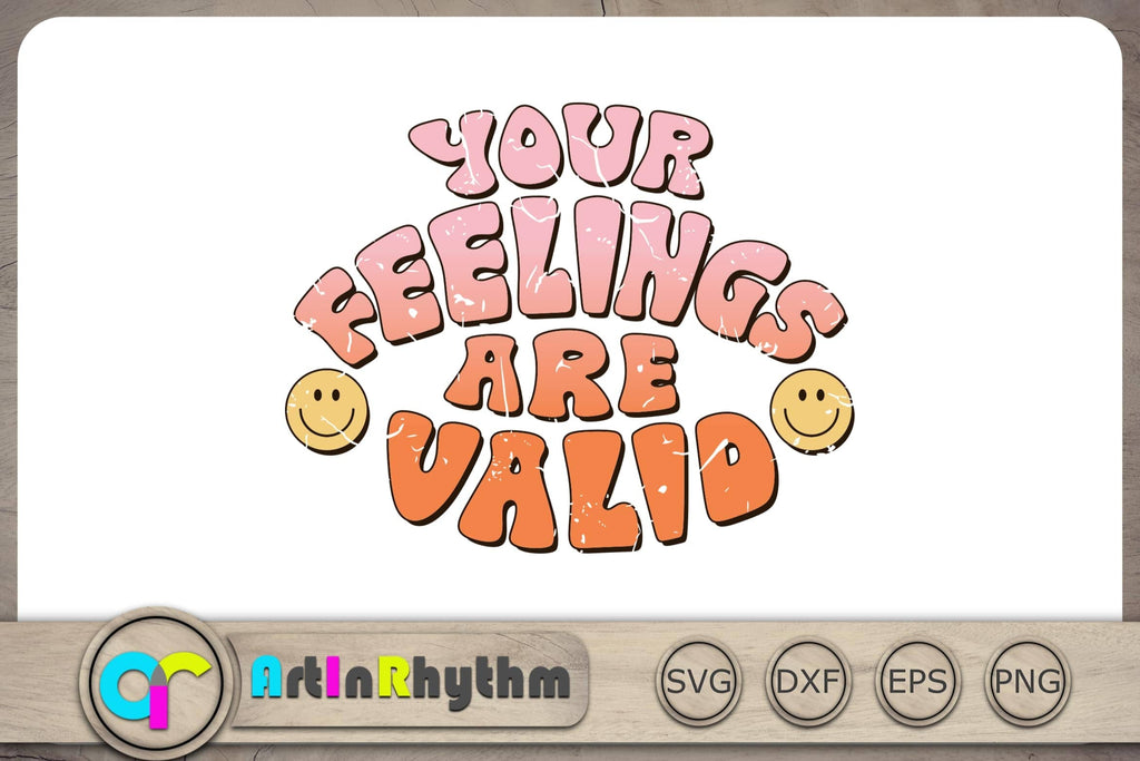 Your feelings are valid Svg, Retro Groovy Svg, Retro Svg, Mental Health ...
