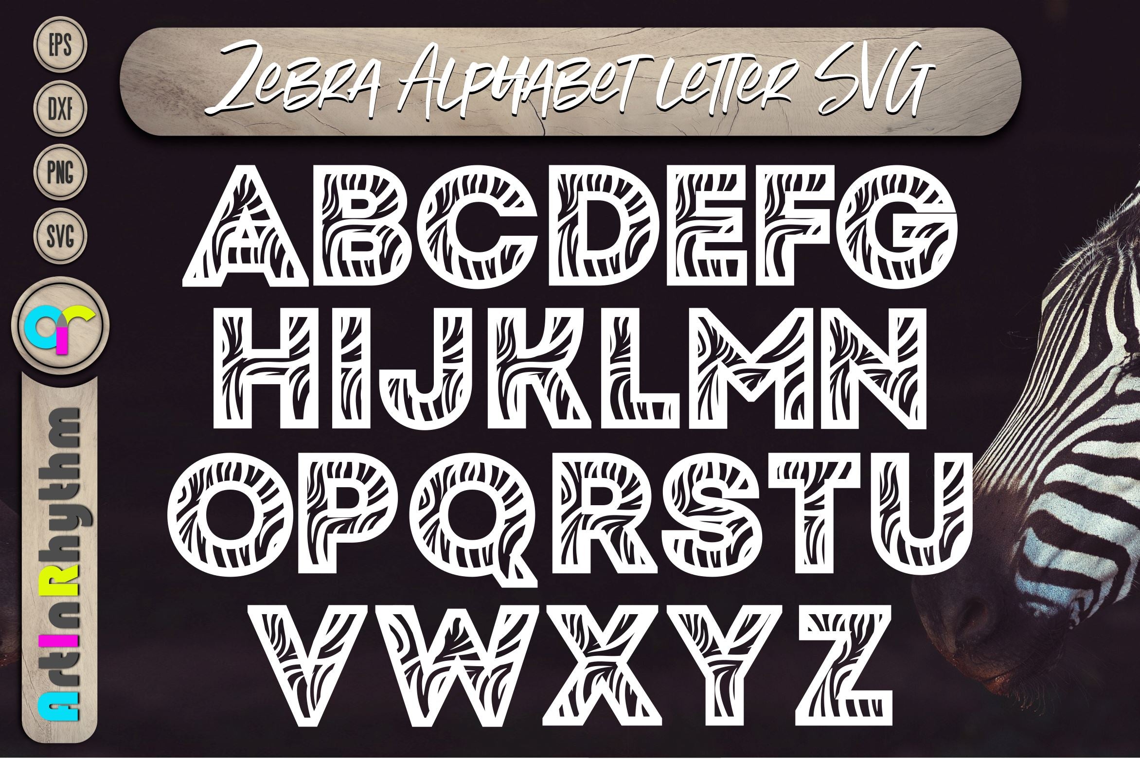 Zebra Alphabet Letter, a-Z Font Svg - So Fontsy