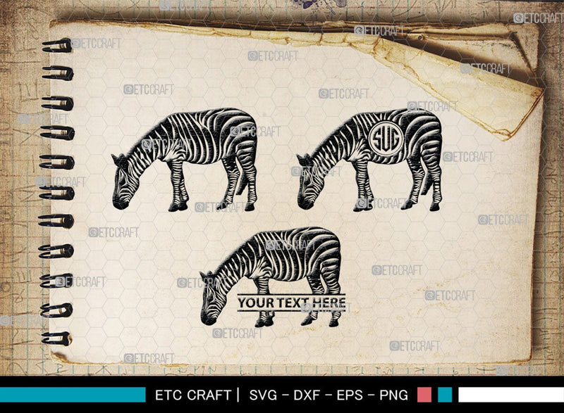 Zebra Monogram, Zebra Silhouette, Zebra SVG, Zebra, Wildlife Svg ...