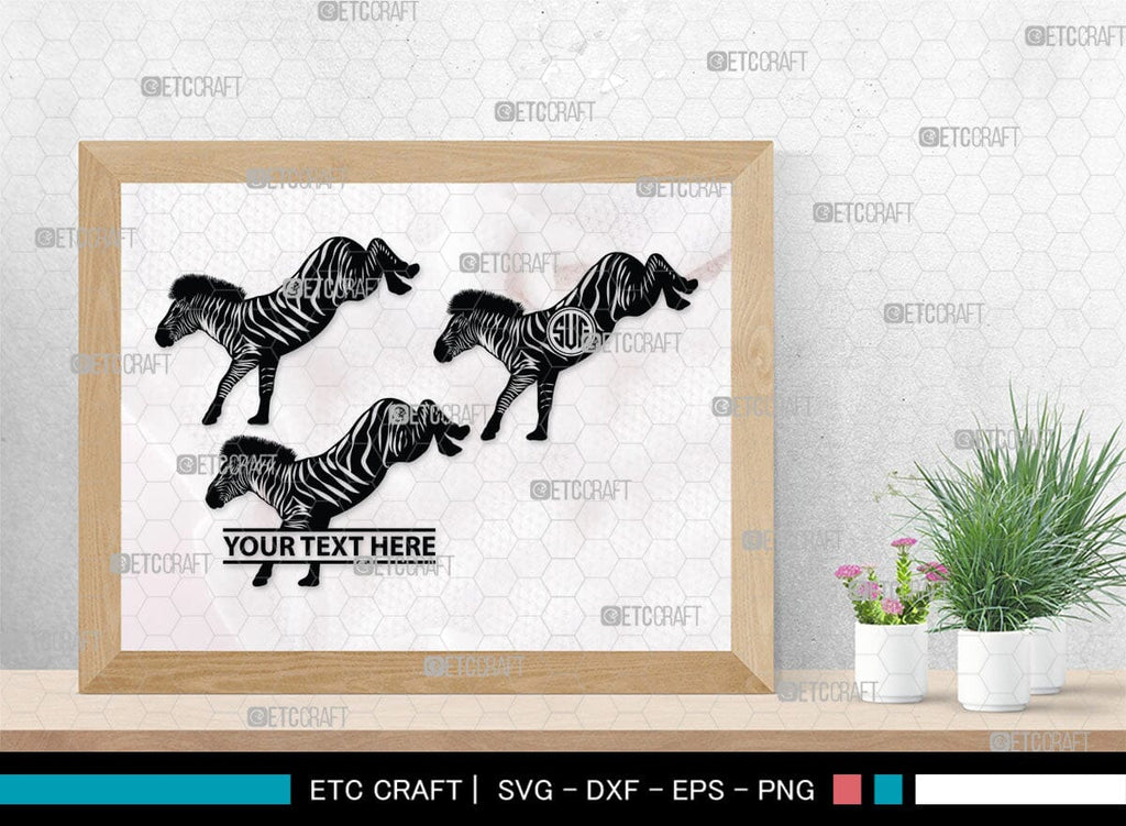 Zebra Monogram, Zebra Silhouette, Zebra SVG, Zebra, Wildlife Svg ...