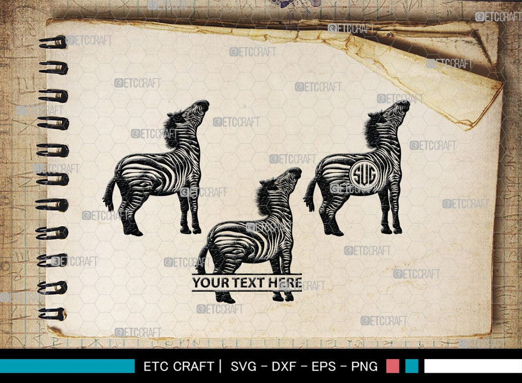 Zebra Monogram, Zebra Silhouette, Zebra SVG, Zebra, Wildlife Svg ...