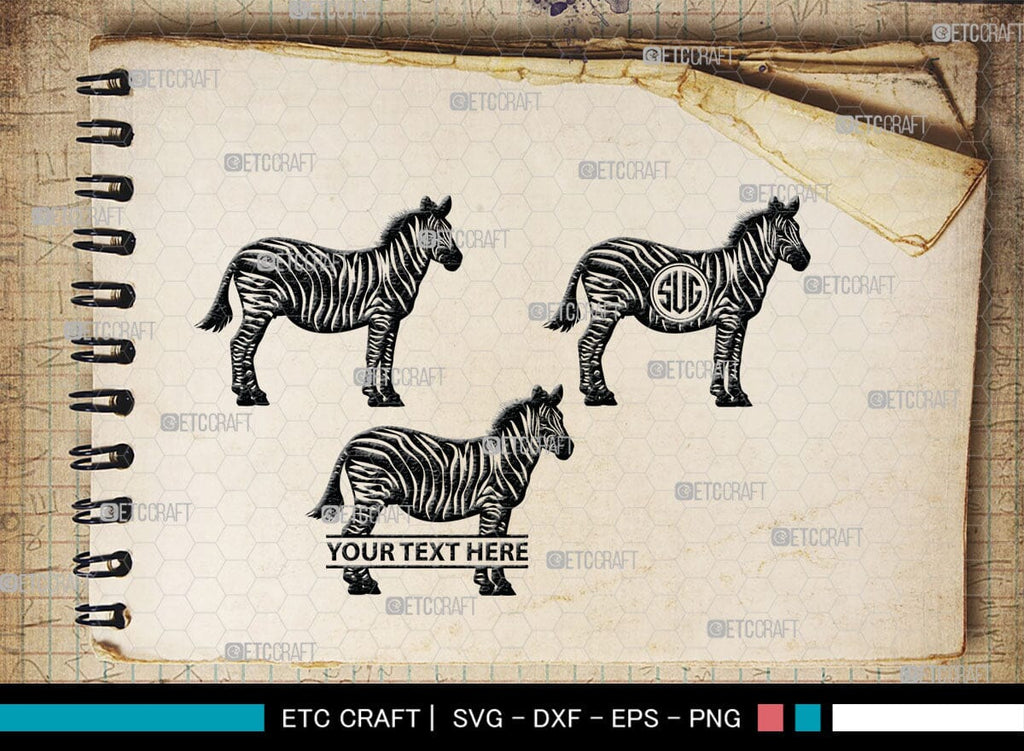 Zebra Monogram, Zebra Silhouette, Zebra SVG, Zebra, Wildlife Svg ...