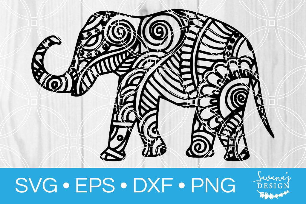 Zentangle Elephant - So Fontsy