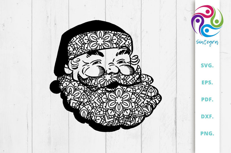 Zentangle Santa Claus Svg File - So Fontsy