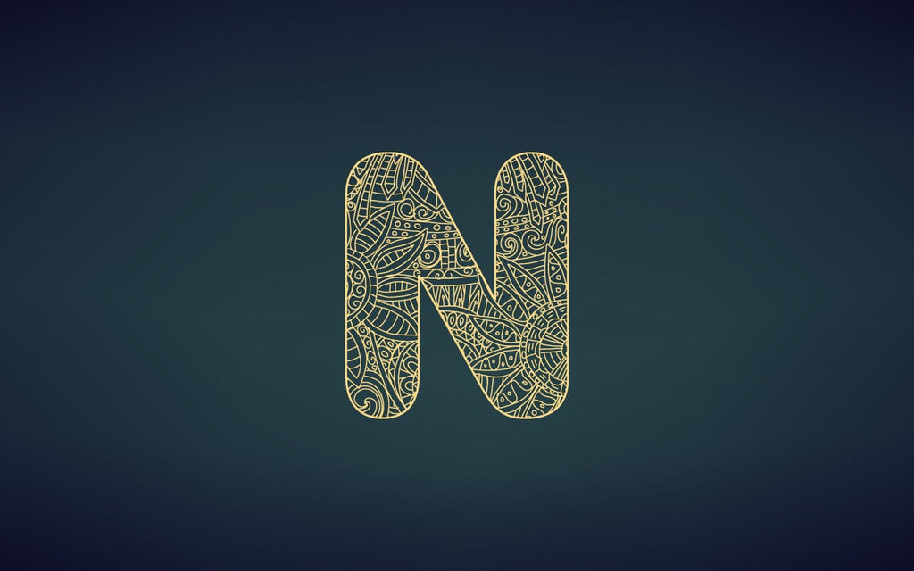 Zentangle stylized alphabet. Letter N in doodle style, mandala ...