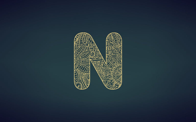 Zentangle stylized alphabet. Letter N in doodle style, mandala ...