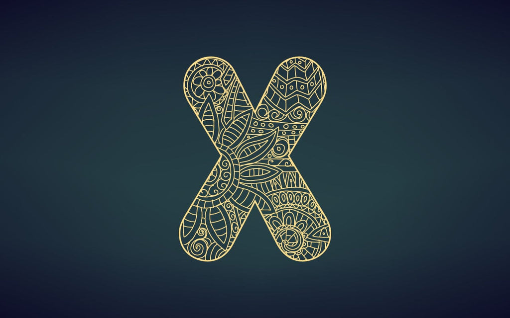 Zentangle stylized alphabet. Letter X in doodle style, mandala ...