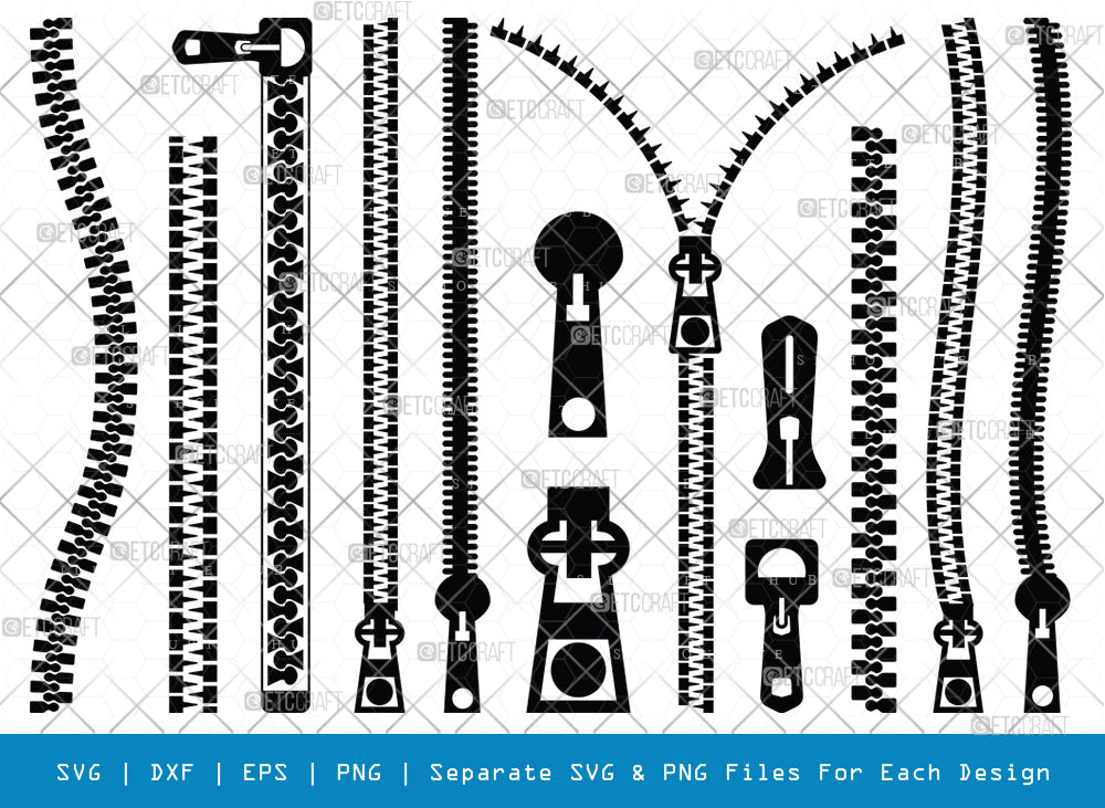 Zipper SVG Bundle, Zipper Silhouette, Black Zipper Svg, Zipperstop Svg ...