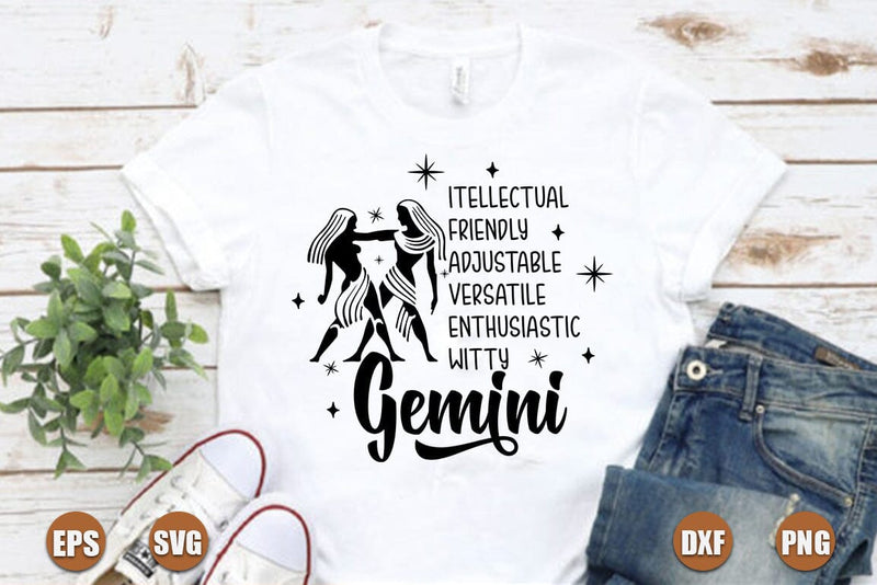 Zodiac SVG Design, Gemini - So Fontsy