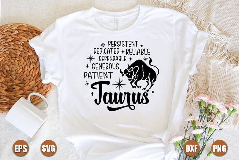 Zodiac SVG Design, Taurus - So Fontsy