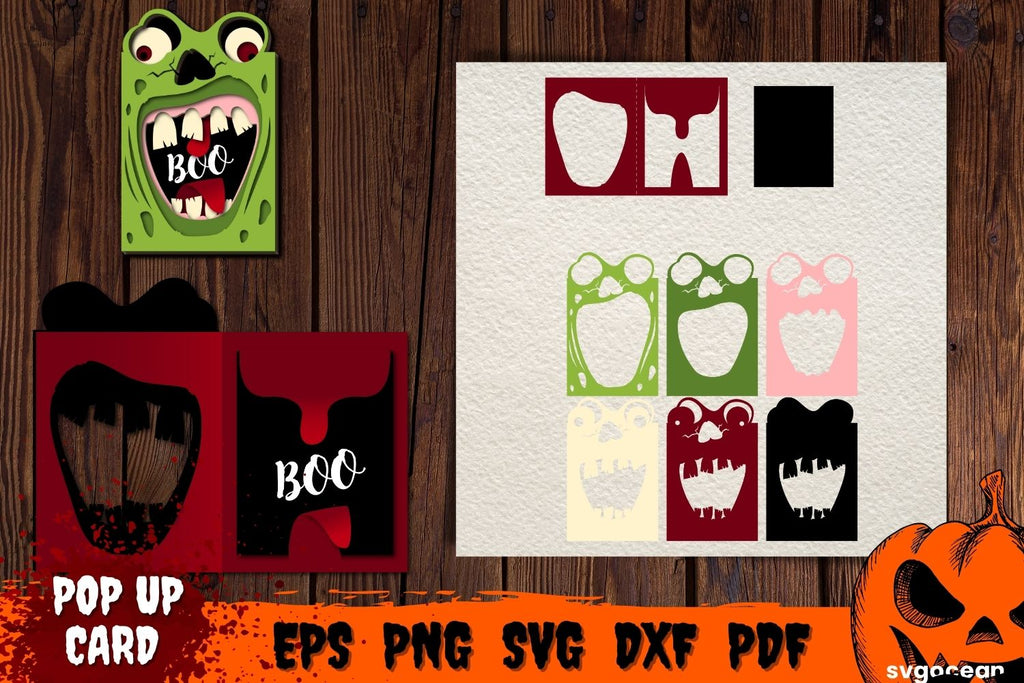 Zombie Pop Up Card Template - So Fontsy